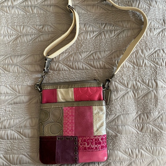 Coach | Bags | Coach Authentic Pink Patchwork Crossbody Bag | Poshmark